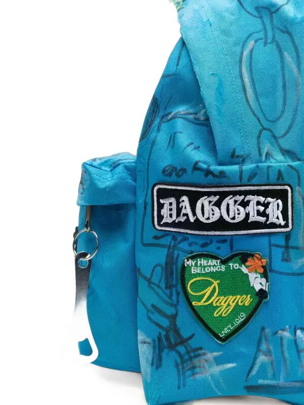 DAGGER X Eastpak Patch-detail Graffiti-print Backpack