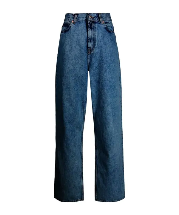 Wardrobe.NYC Contrast-stitch Logo-patch Jeans - Blue