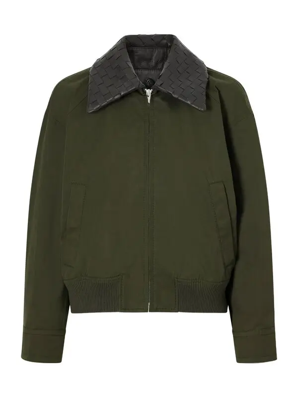Bottega Veneta Intrecciato-trimmed Jacket - Green