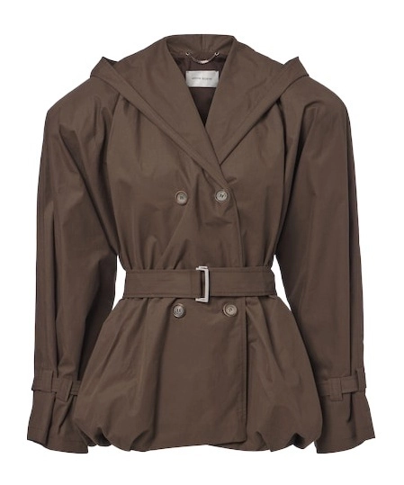 Magda Butrym Belted Hooded Cotton Jacket - Brown