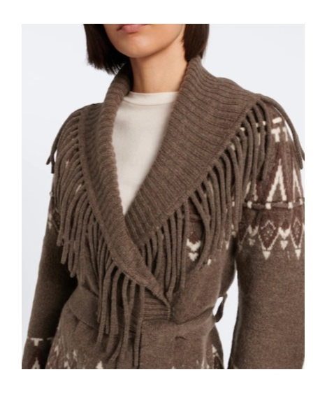 Simkhai Fringed Collar Cardigan