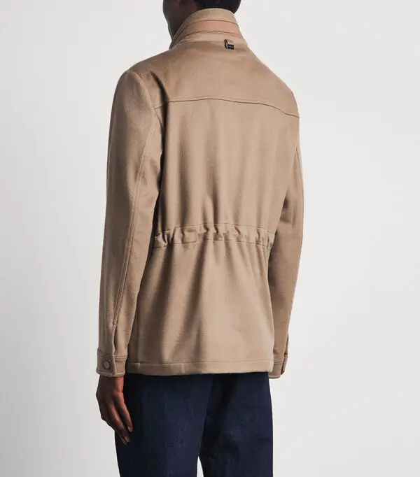 Corneliani Cashmere Suede-trimmed Shacket