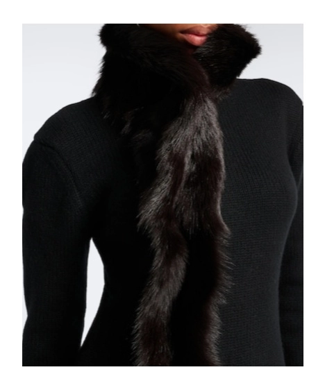Magda Butrym Shearling-trimmed Wool And Cashmere Cardigan