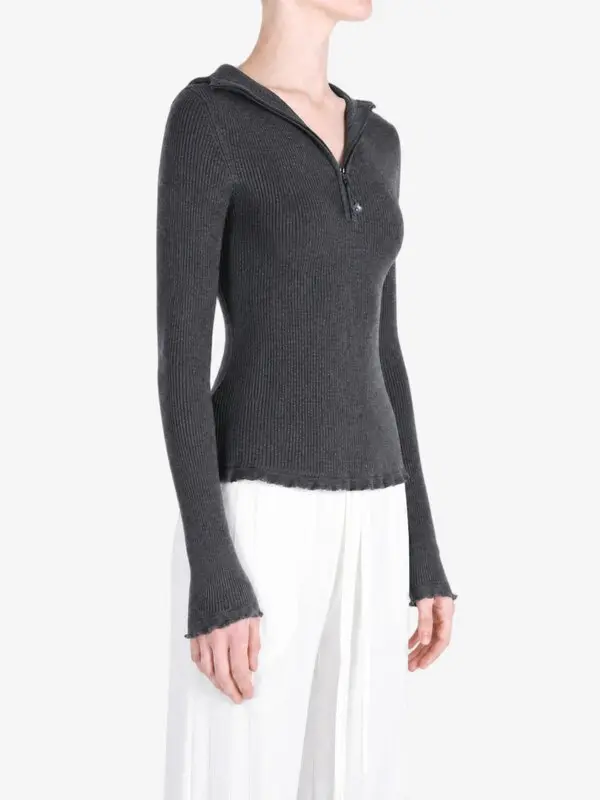 Cecilie Bahnsen Zip-up Knit Top