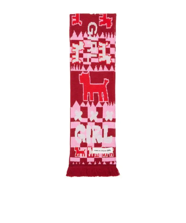 Comme Des Garçons Color-block Scarf - Red