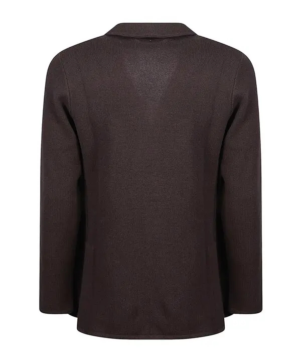 LARDINI Patch-pocket Knitted Jacket - Black