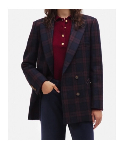 BLAZÉ MILANO Everynight Checked Double-breasted Blazer