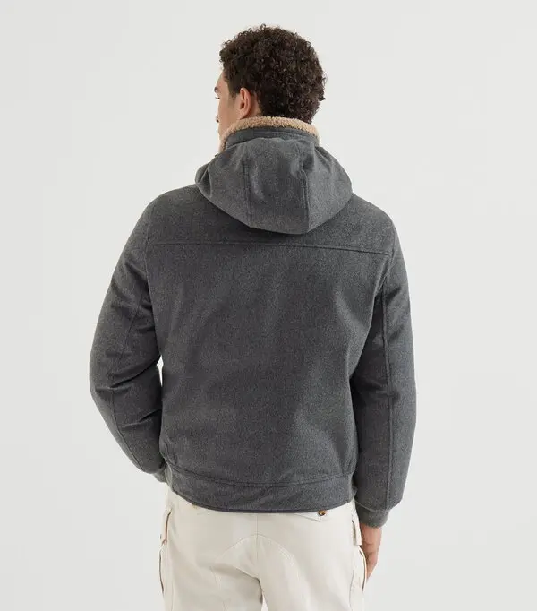 Brunello Cucinelli Wool Hooded Down Jacket