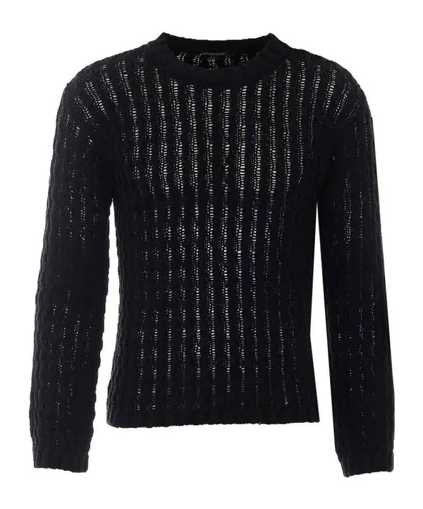 ANN DEMEULEMEESTER Long-sleeve Knit Top - Black