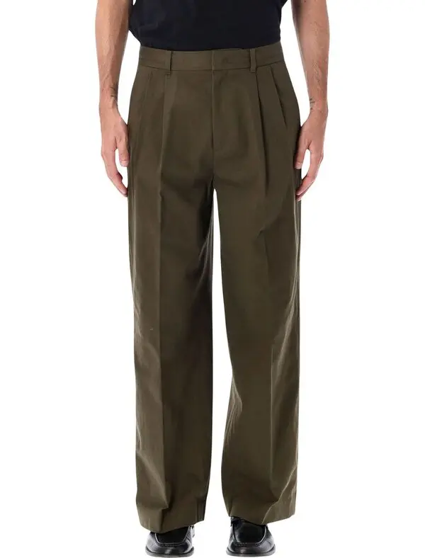 DUNST Double Pleated Wide-leg Chino Pants