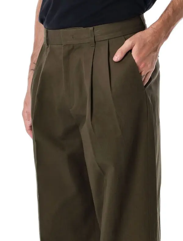 DUNST Double Pleated Wide-leg Chino Pants