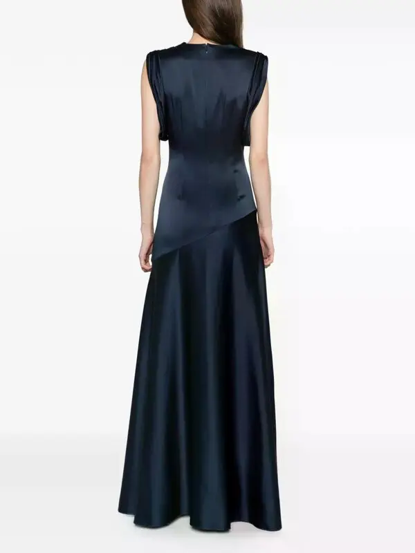 Erdem Embellished Satin Draped Gown