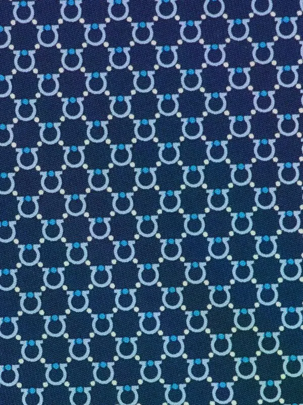 FERRAGAMO Gancini Print Silk Tie