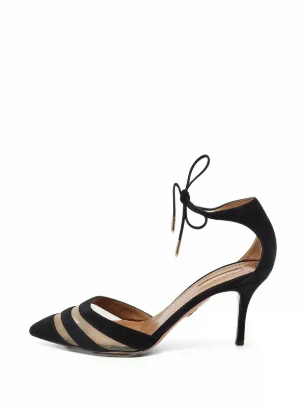 AQUAZZURA Mesh Ankle-tie Pumps - Black