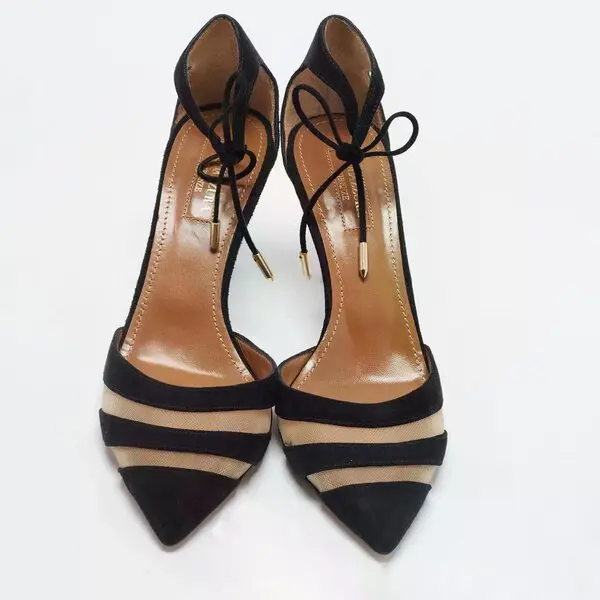 AQUAZZURA Mesh Ankle-tie Pumps