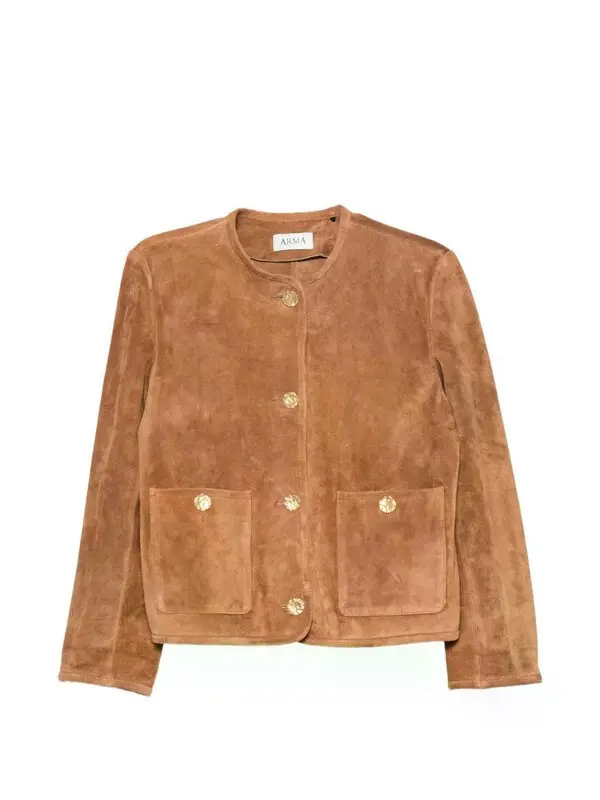 ARMA Button-up Suede Jacket - Brown