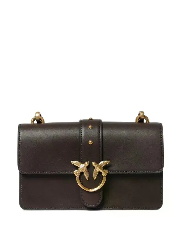 Pinko Small Love Studded Shoulder Bag - Brown