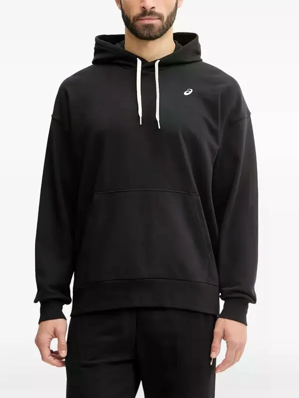 Asics Logo-print Drawstring Hoodie - Black