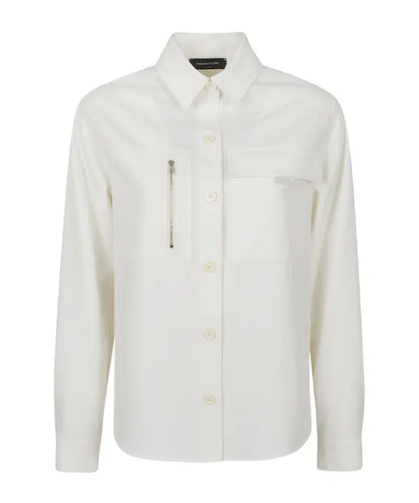 Fabiana Filippi Shirt With Zippered Flap Pockets - White