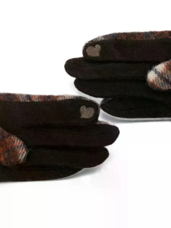 L'APERO Beauvais Check-pattern Wool Gloves