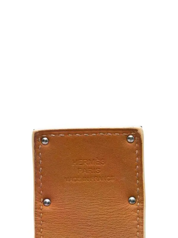 Hermès 2014 Epsom And Palladium Plated Kelly Dog Cuff Bracelet Costume Bracelet