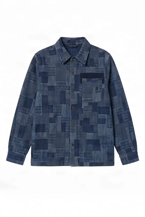 KOMODO Paddy Organic Cotton Overshirt Artisanal Denim - Blue