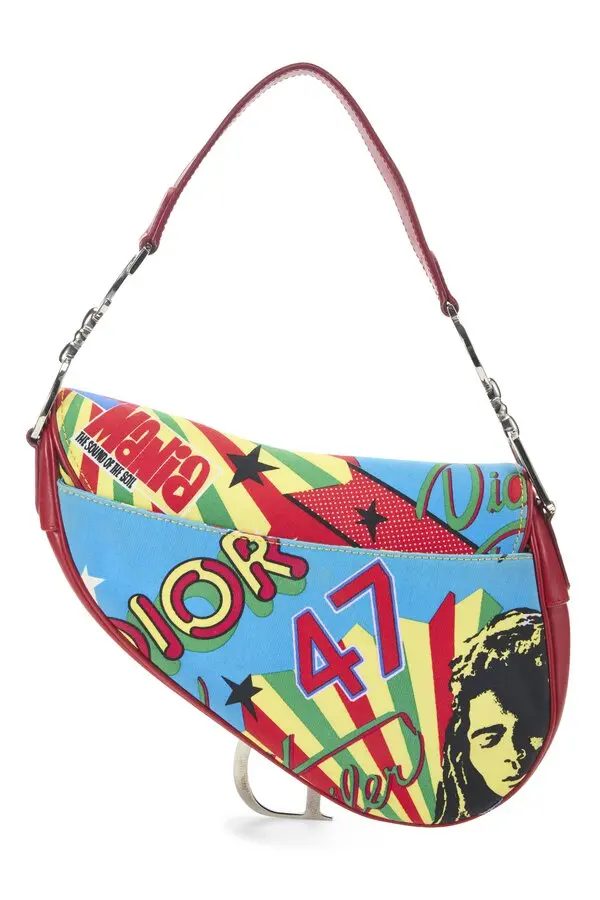 Dior Multicolor Rasta Mania Saddle Bag