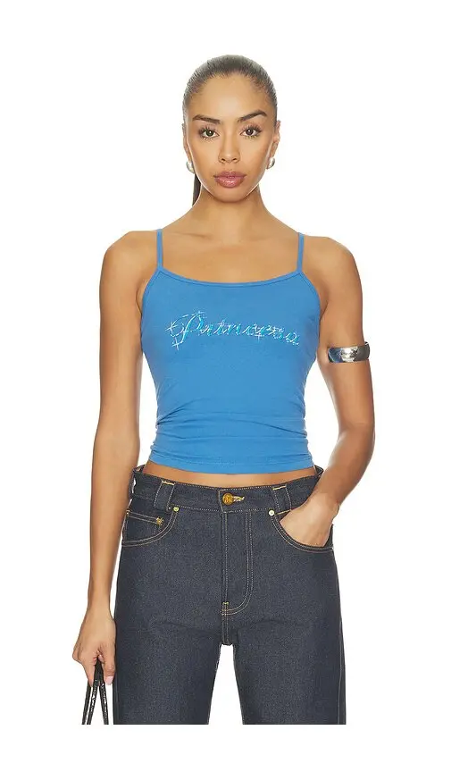 WILLY CHAVARRIA Princess Cholita Tank Top In Blue