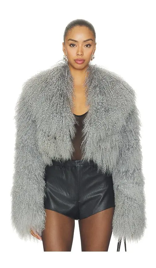 OW Celia Crop Fur Jacket
