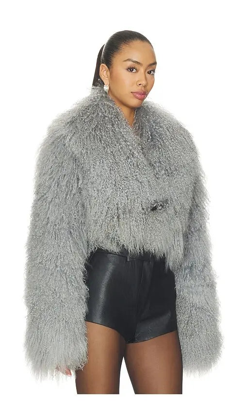 OW Celia Crop Fur Jacket