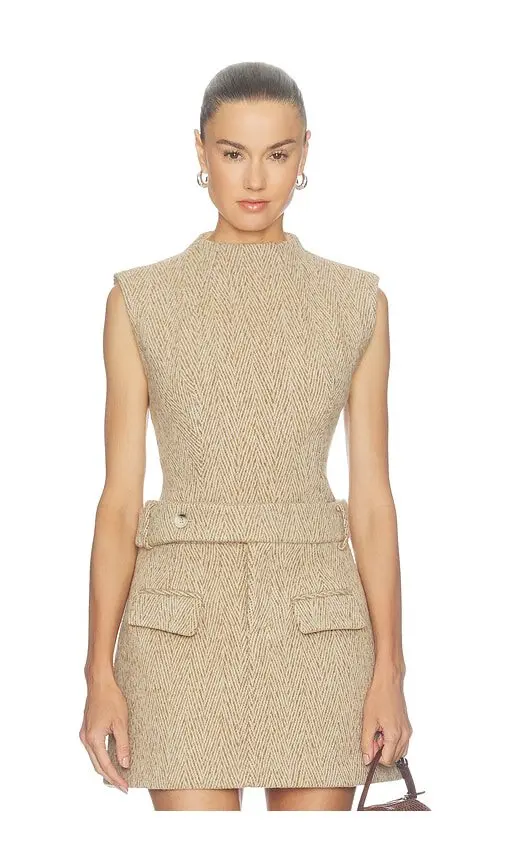 Oddmuse Wool Mix Tweed Sleeveless Top