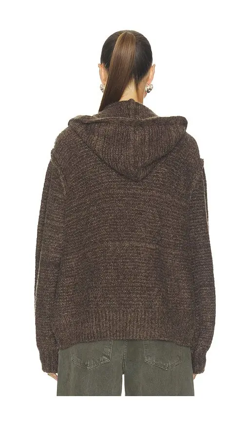 Free People Thistle Hooded Cardigen In Chocolate