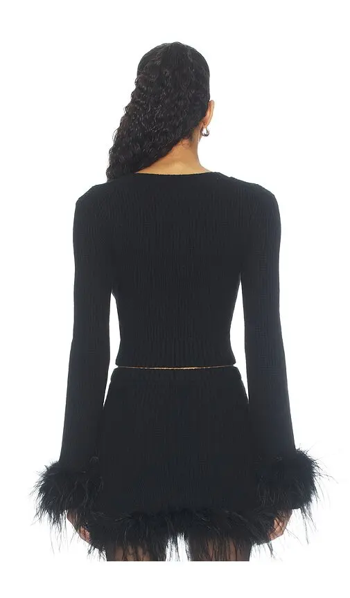 LOVERS AND FRIENDS Mckina Feather V Neck Sweater