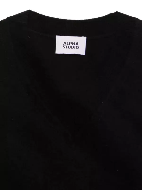 Alpha Studio V-neck Knitted Sweater
