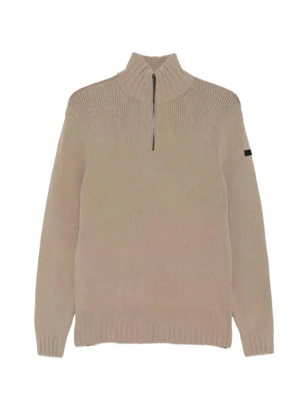 RRD Ribbed-knit Quarter-zip Sweater - Grey