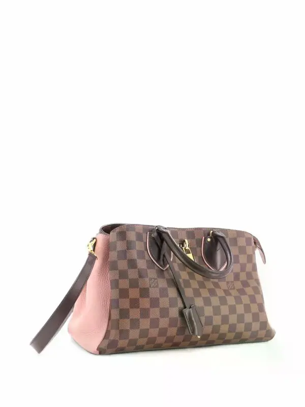 LOUIS VUITTON Normandy Handbag Damier And Leather Satchel