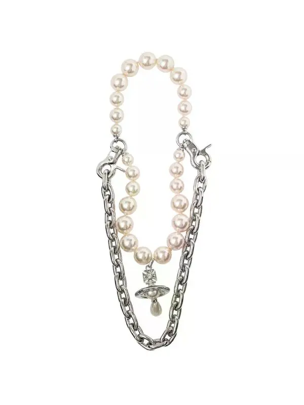 VIVIENNE WESTWOOD Orb Faux-pearl Necklace - Silver