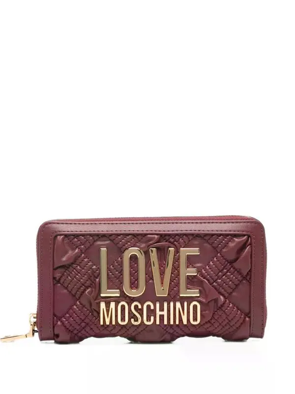 Moschino Logo-plaque Quilted Wallet - Red