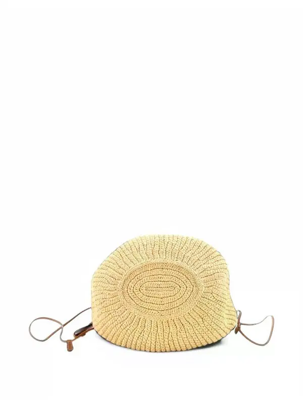 Prada Basket Crochet Raffia Small Tote Bag