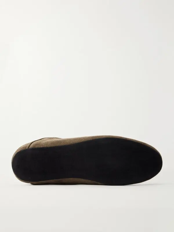 George Cleverley Mayfair Collapsible-heel Suede Loafers - Green