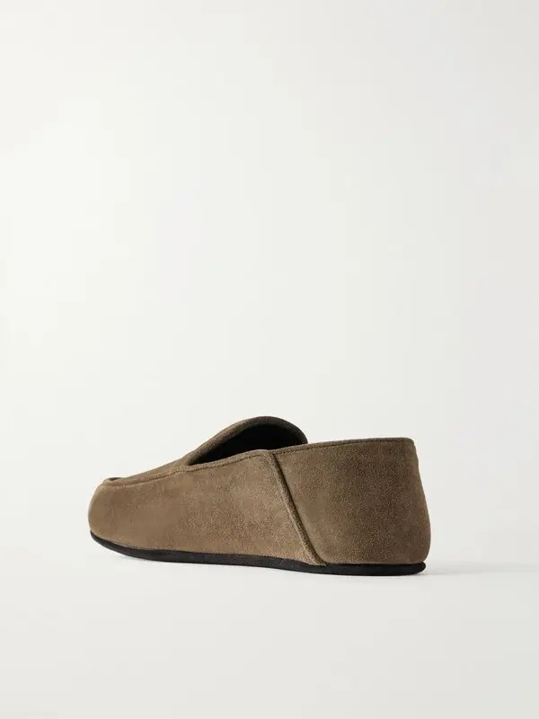 George Cleverley Mayfair Collapsible-heel Suede Loafers - Green
