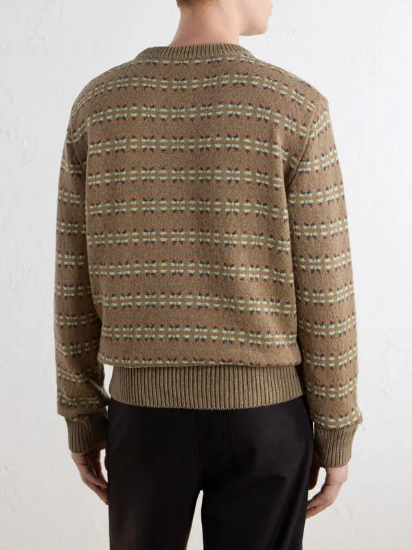 A.p.c. Andre Striped Wool And Cotton-blend Sweater