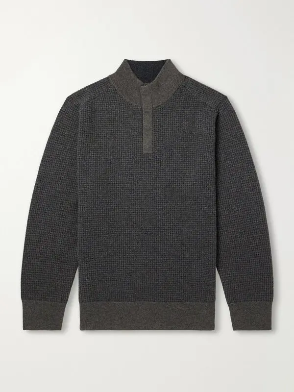 N.peal Houndstooth Cashmere Sweater - Gray