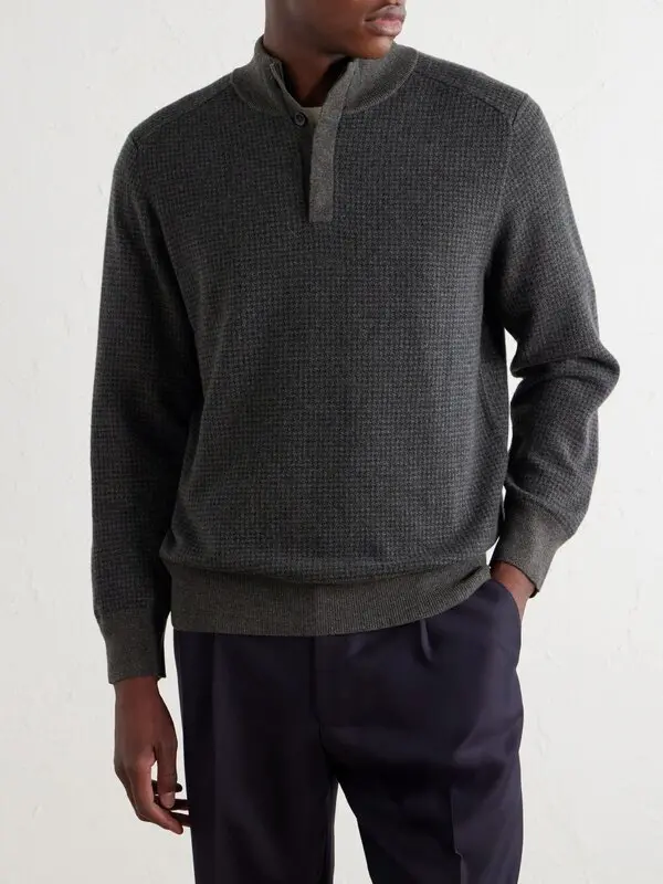 N.peal Houndstooth Cashmere Sweater