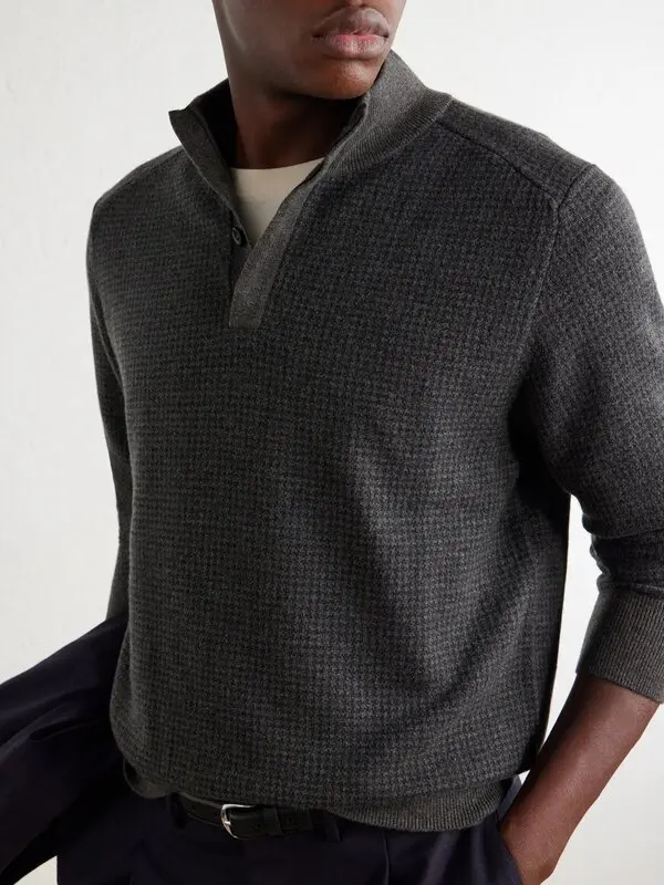 N.peal Houndstooth Cashmere Sweater