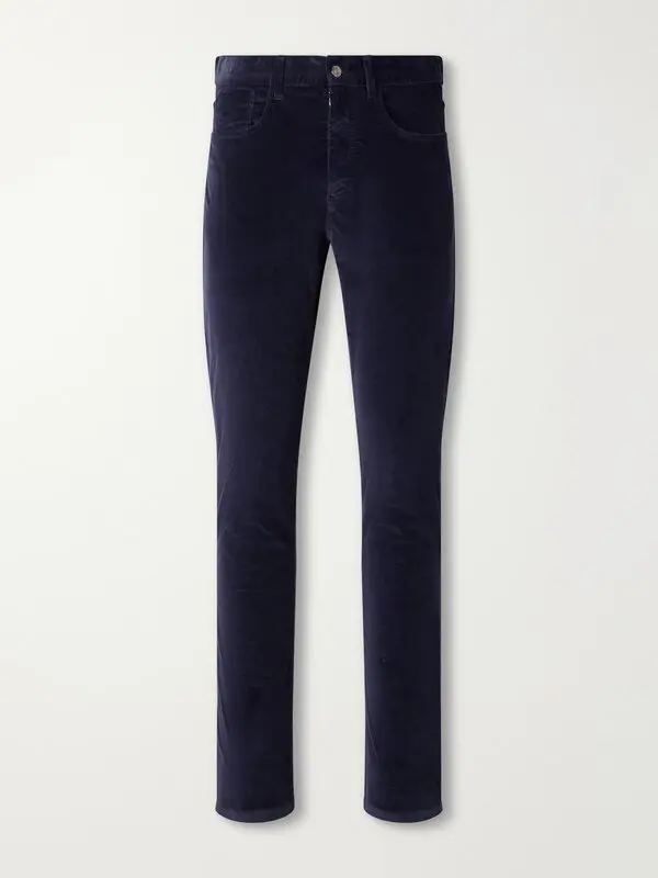 Canali Tapered Cotton-blend Corduroy Trousers