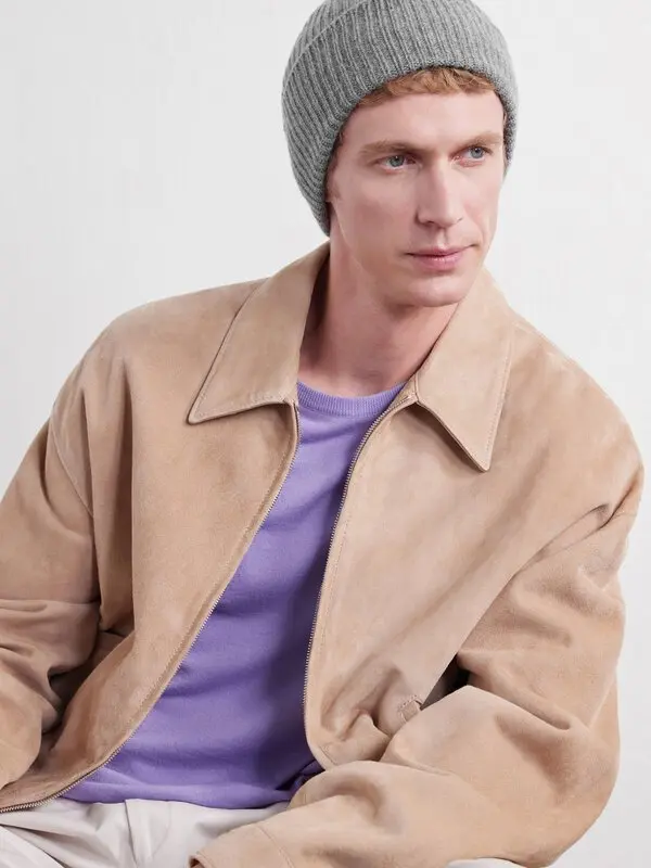 Anderson & Sheppard Ribbed Cashmere Beanie