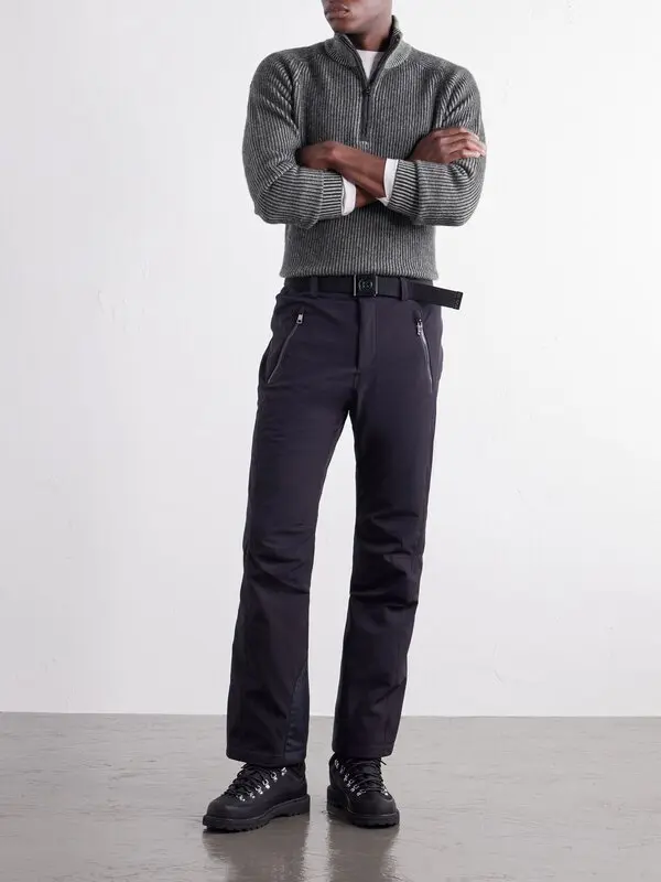 Bogner Dwayne Ribbed Wool And Cashmere-blend Half-zip Ski Mid-layer