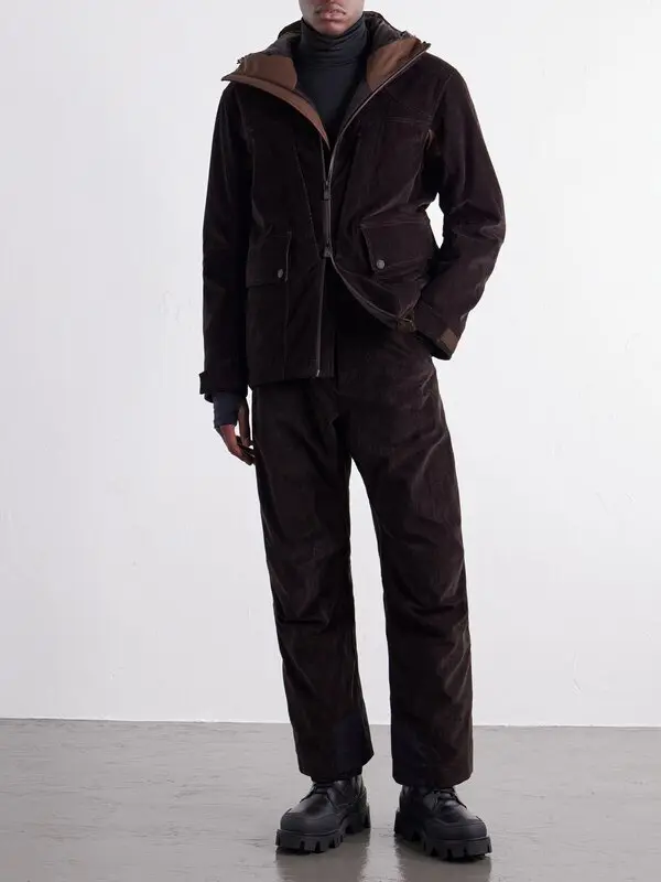 Moncler Airolo Hooded Cotton-blend Tech-corduroy Ski Jacket - Brown