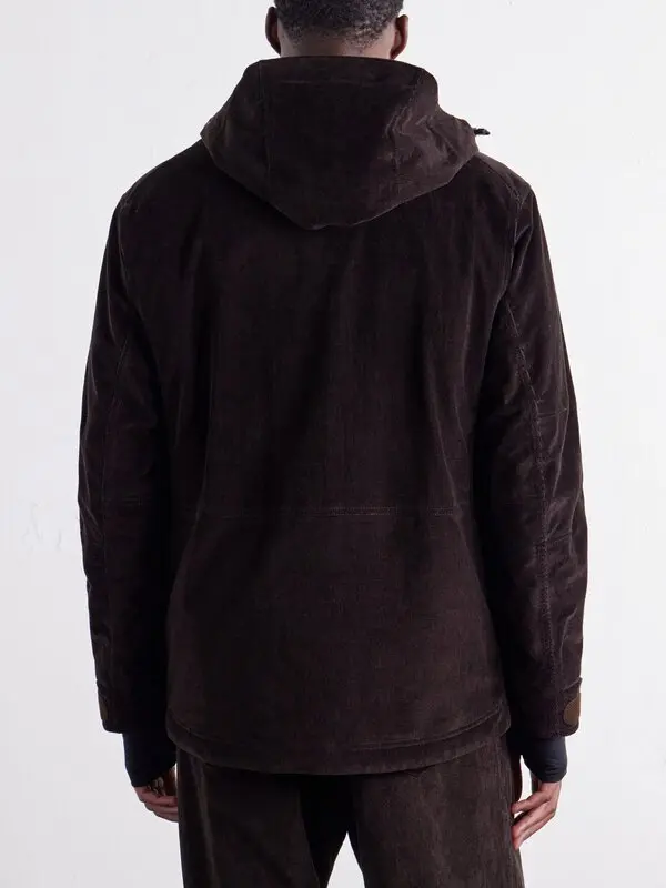 Moncler Airolo Hooded Cotton-blend Tech-corduroy Ski Jacket - Brown